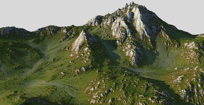 3D model Grass Map Mountains VR / AR / low-poly | CGTrader