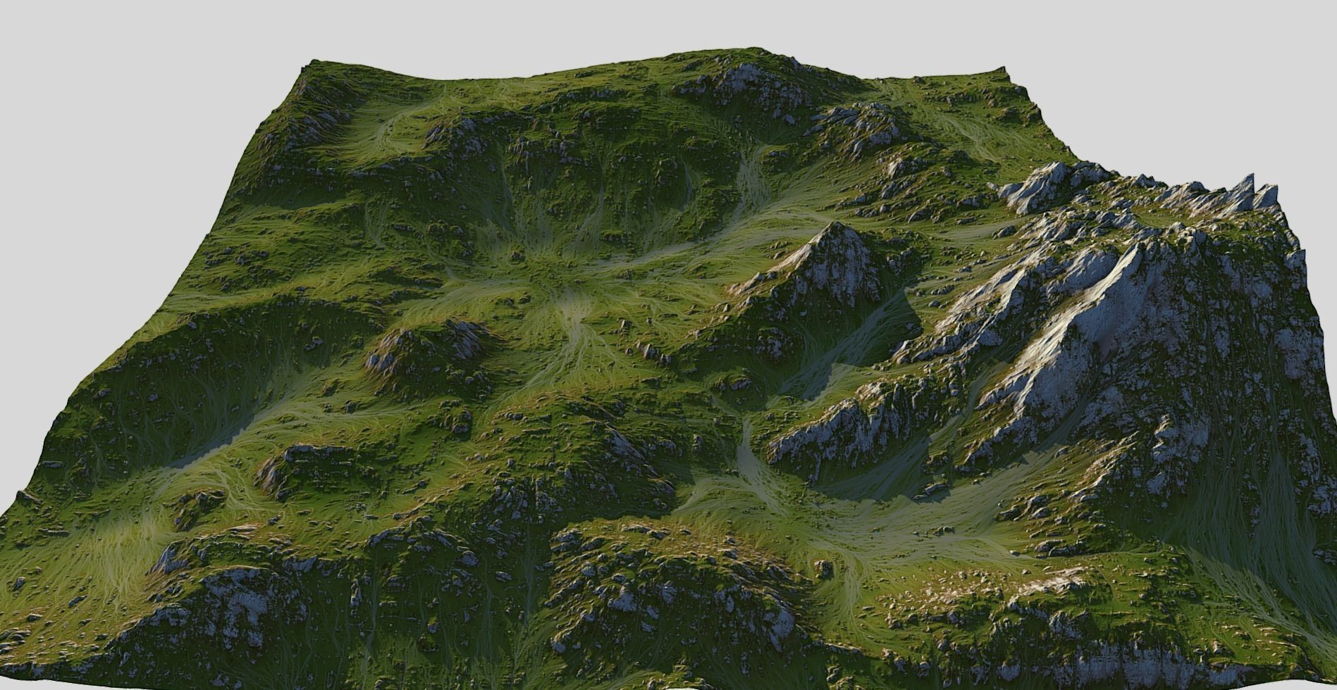 3D model Grass Map Mountains VR / AR / low-poly | CGTrader