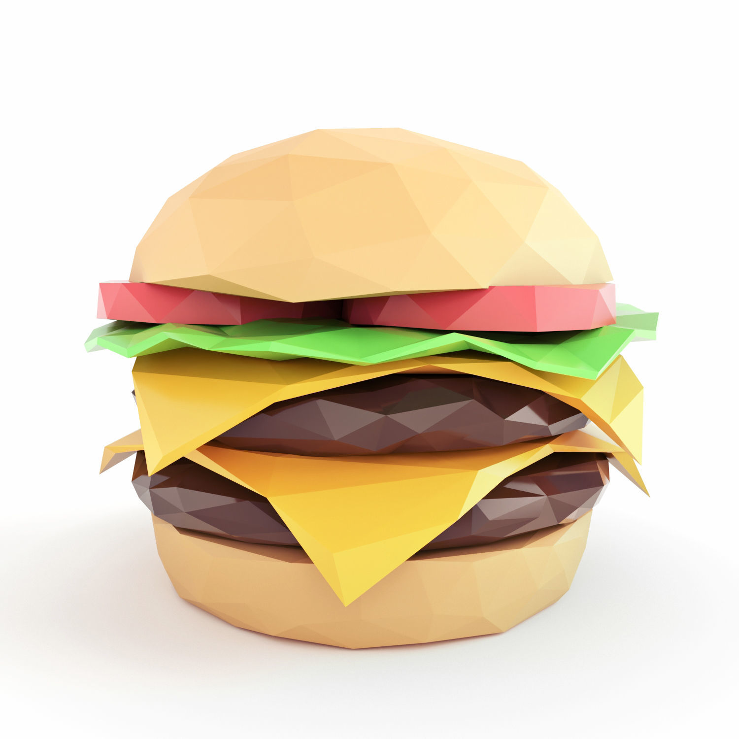3D model Burger Low Poly VR / AR / low-poly | CGTrader