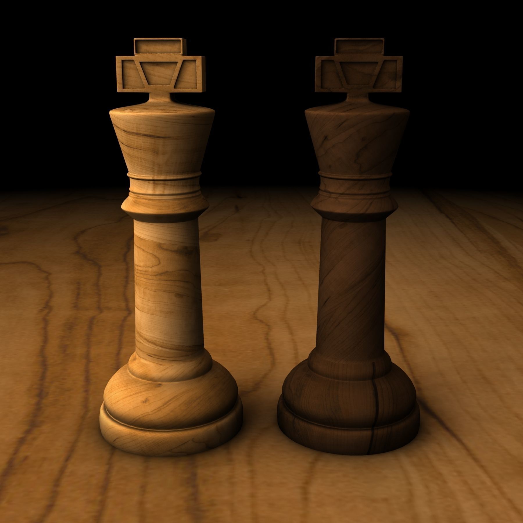 Wooden Chess Set 3D model | CGTrader
