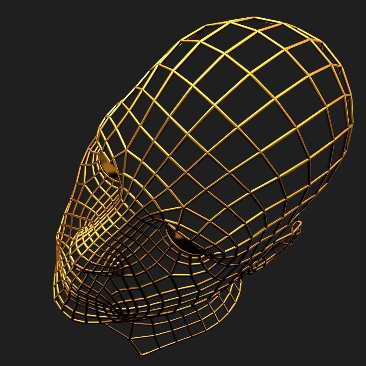 Human Face Wireframe Geometry 3D model | CGTrader