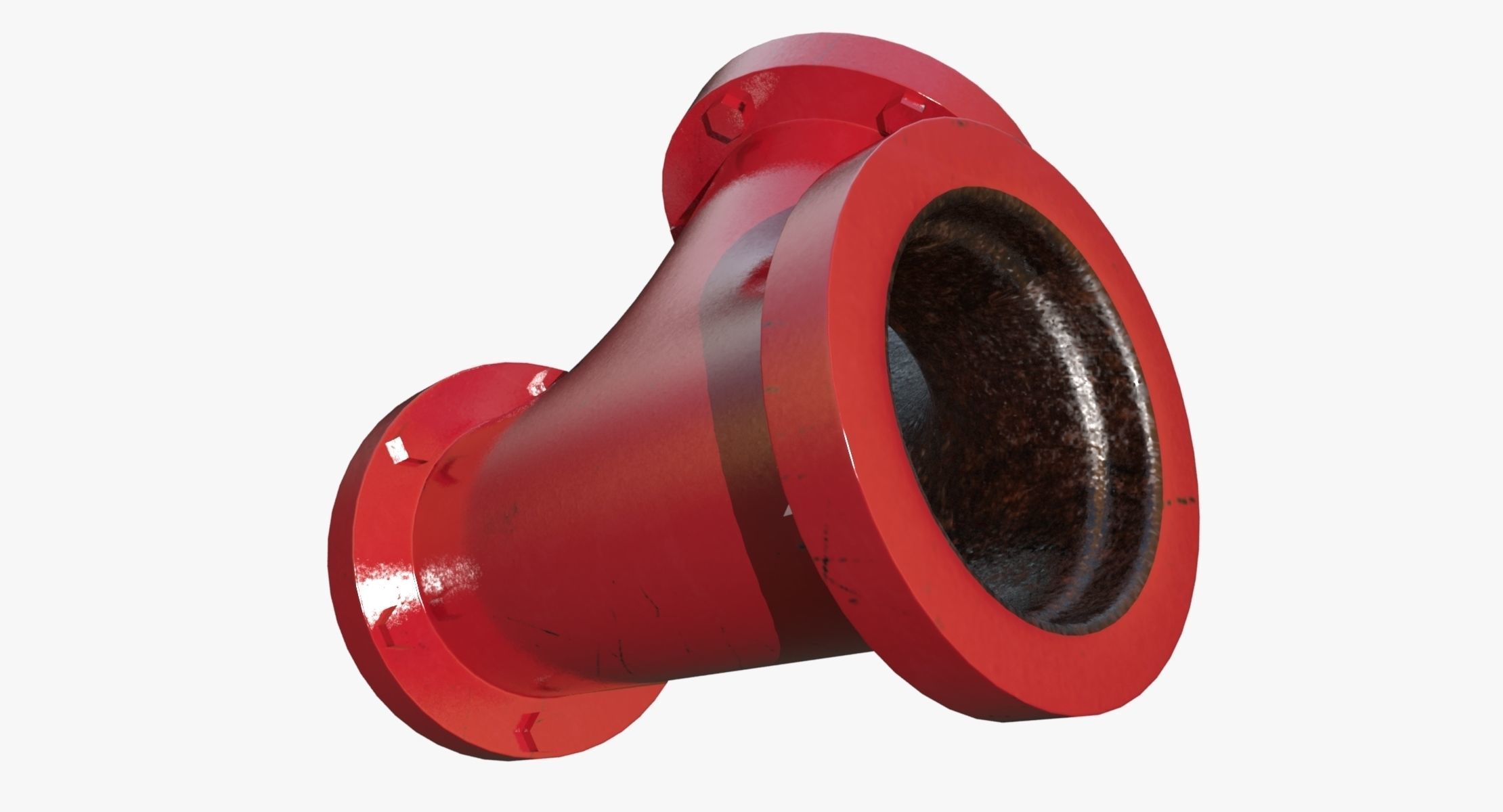 Red T Pipe 3D model | CGTrader