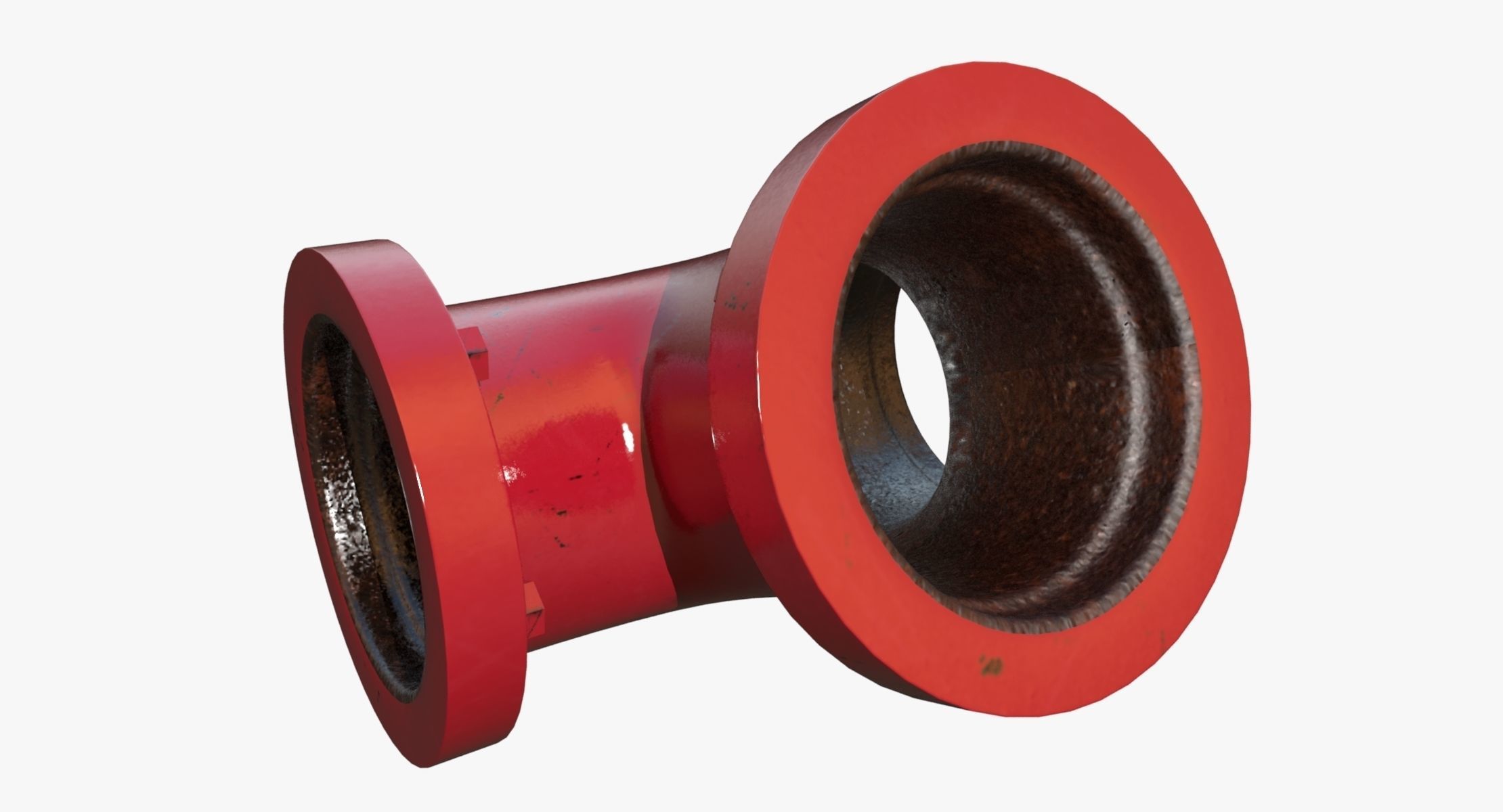 Red T Pipe 3D model | CGTrader