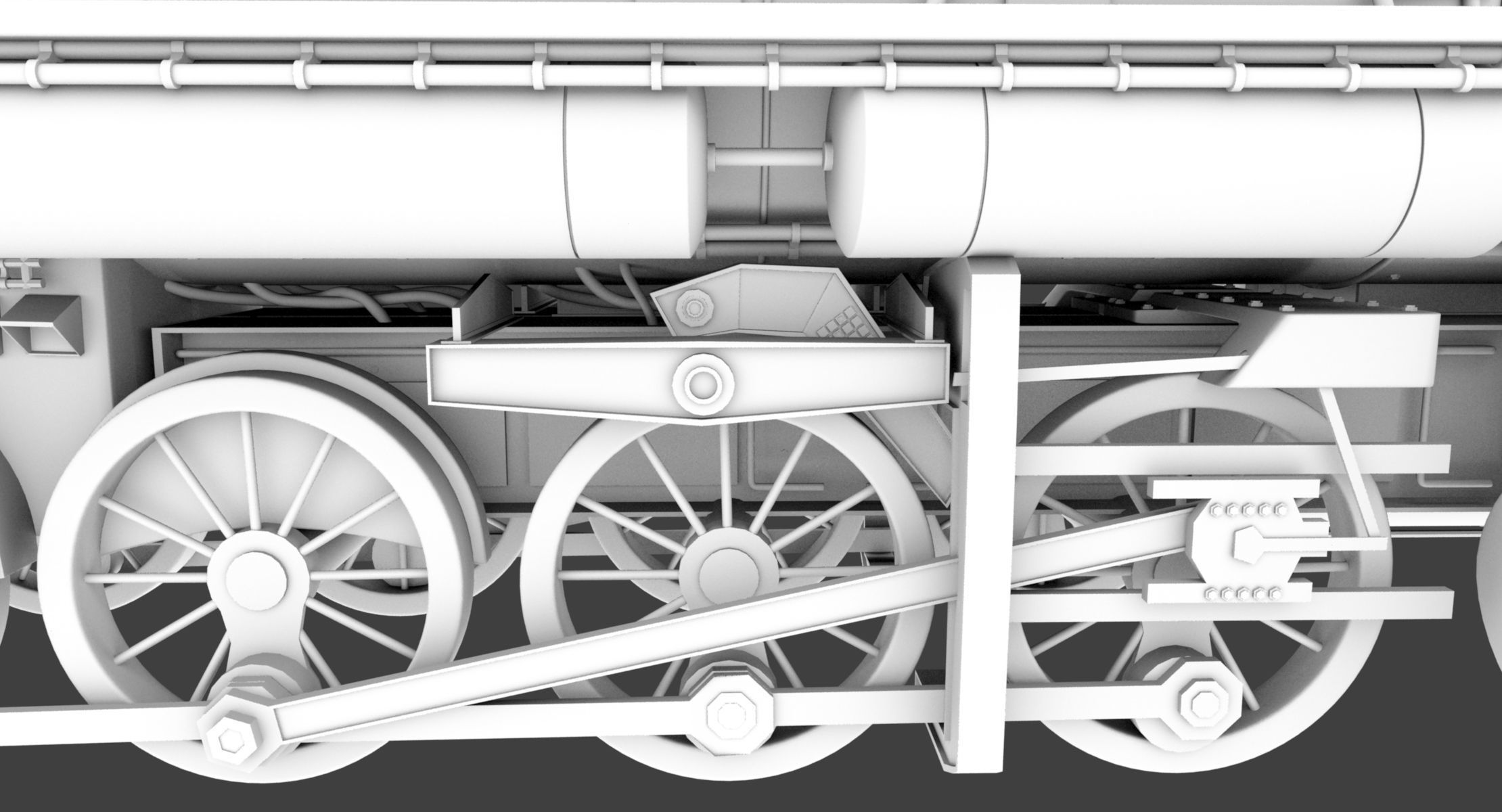 Steam Train Model Only 3D model animated rigged | CGTrader