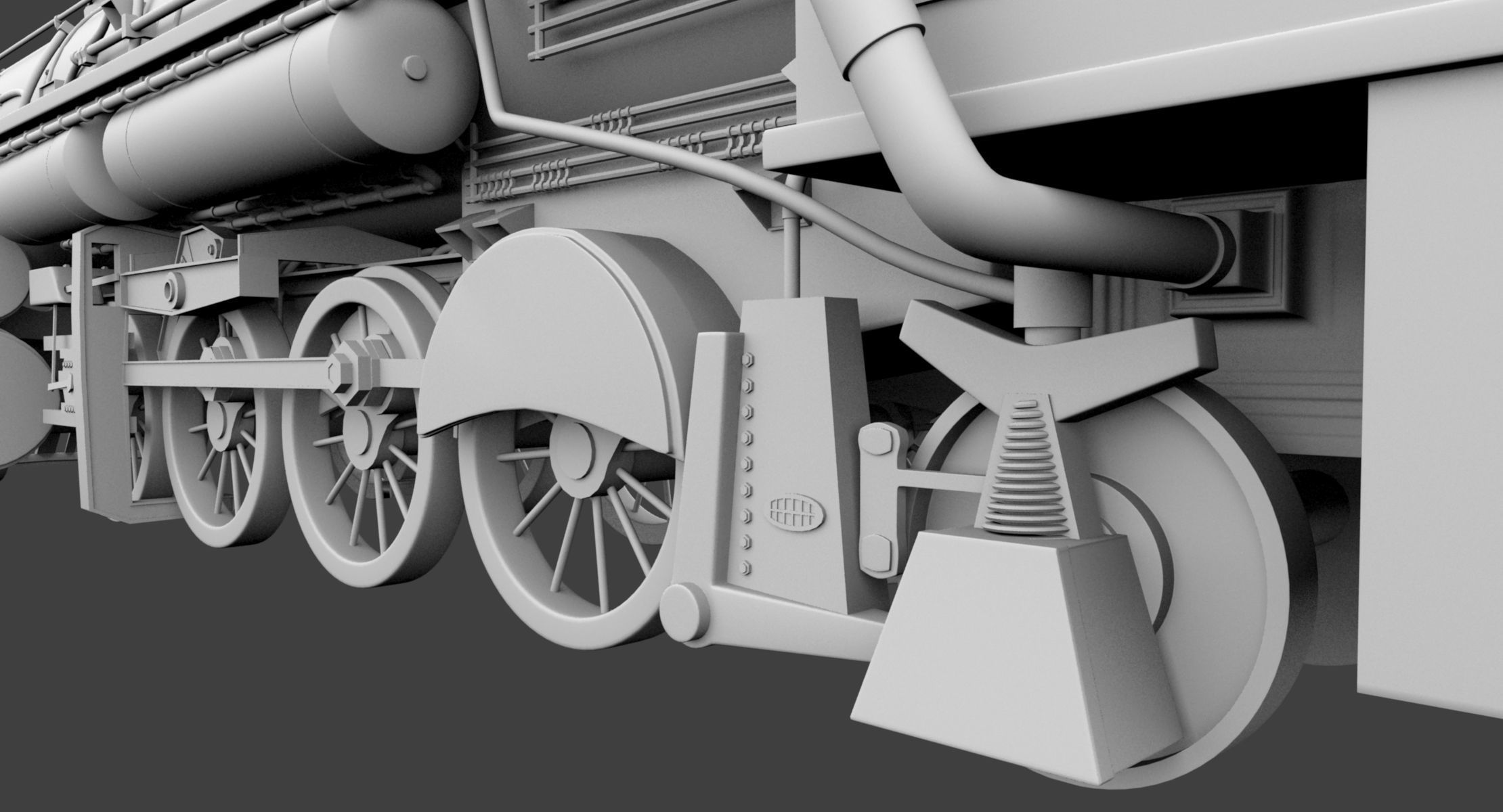 Steam Train Model Only 3D model animated rigged | CGTrader