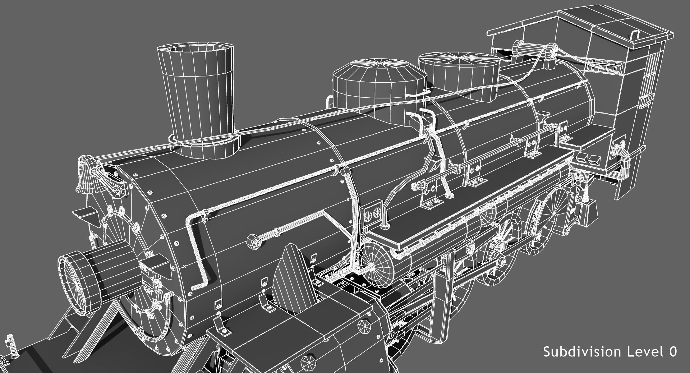 Steam Train Model Only 3D model animated rigged | CGTrader