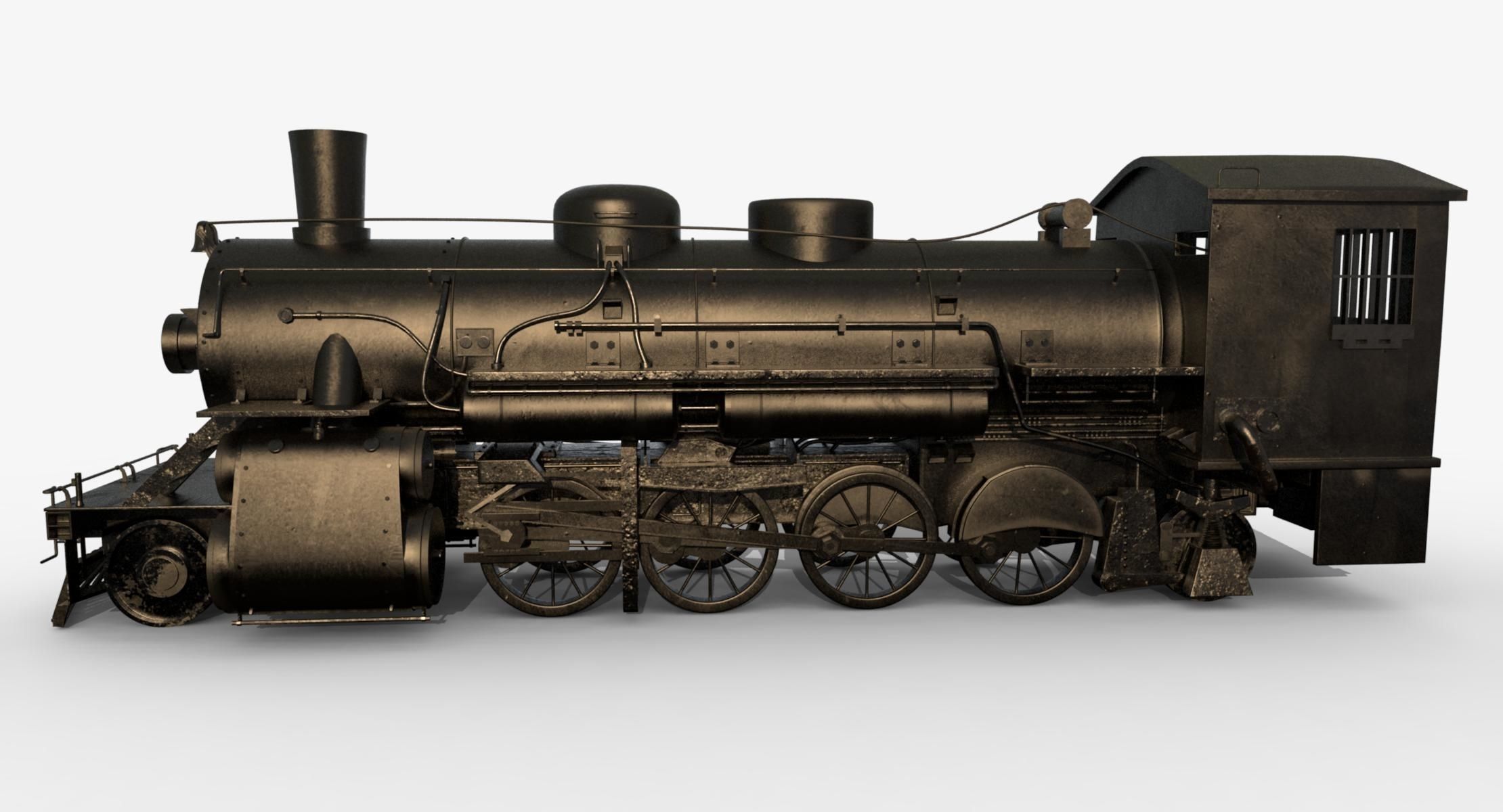 Steam Train 3D model animated rigged | CGTrader