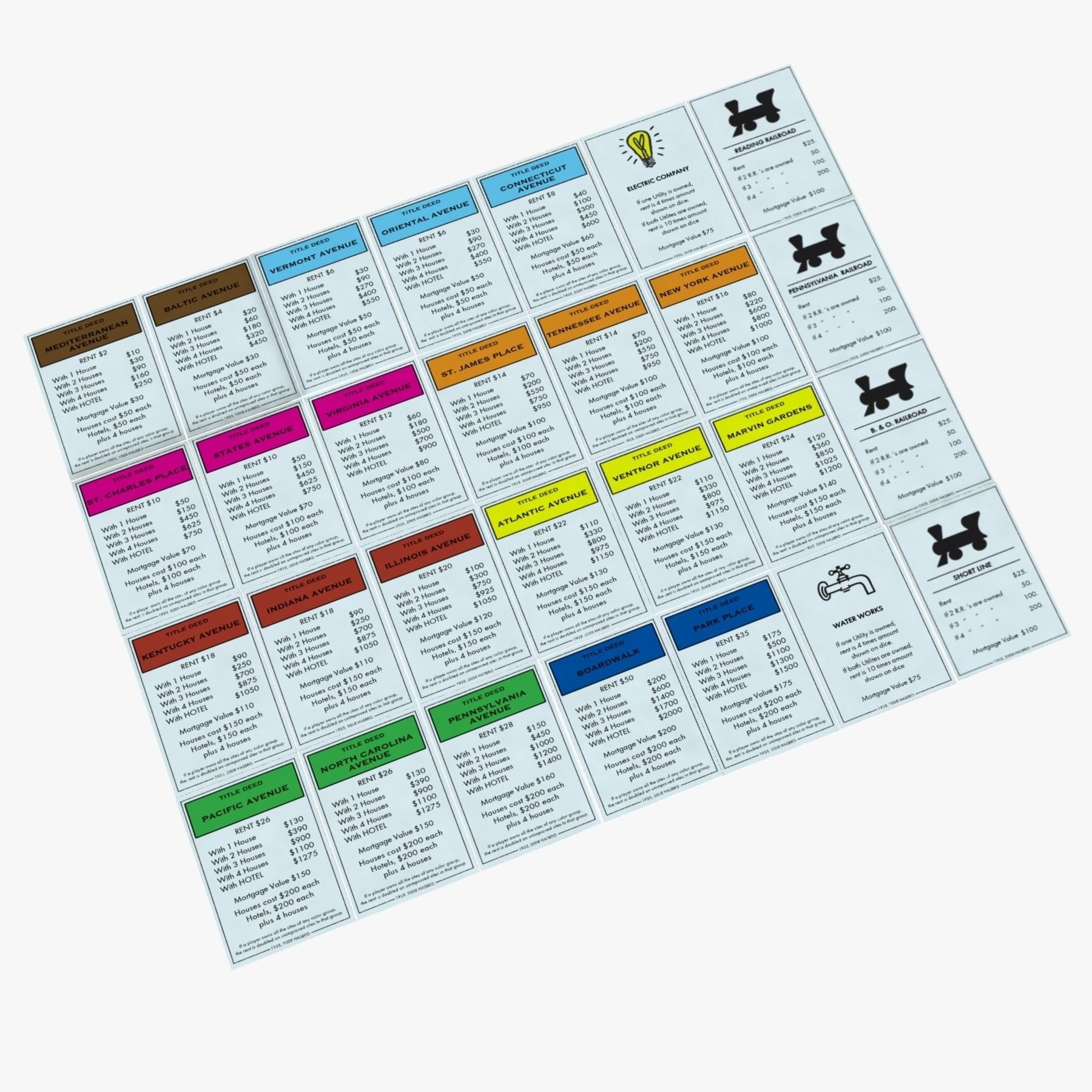 Monopoly Properties 3D model | CGTrader