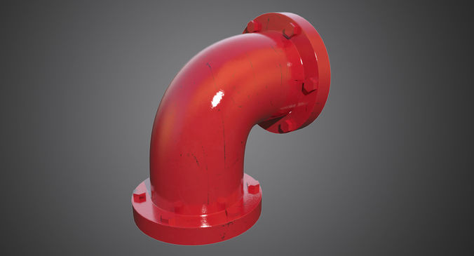 Corner Red Pipe 3D model | CGTrader