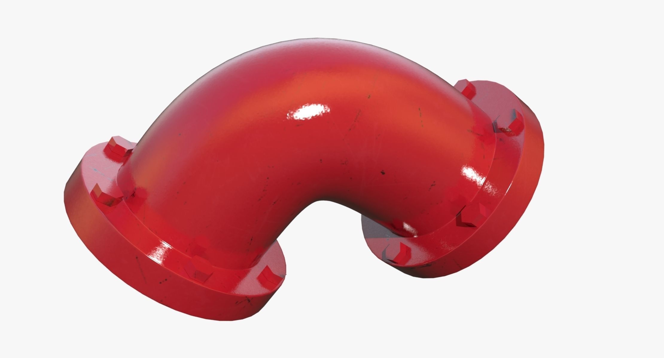 Corner Red Pipe 3D model | CGTrader