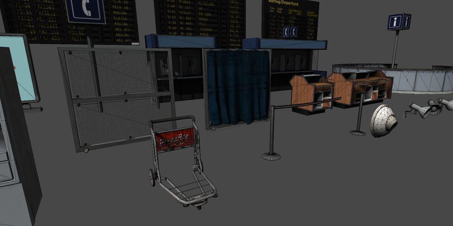 3D model Airport terminal props VR / AR / low-poly | CGTrader