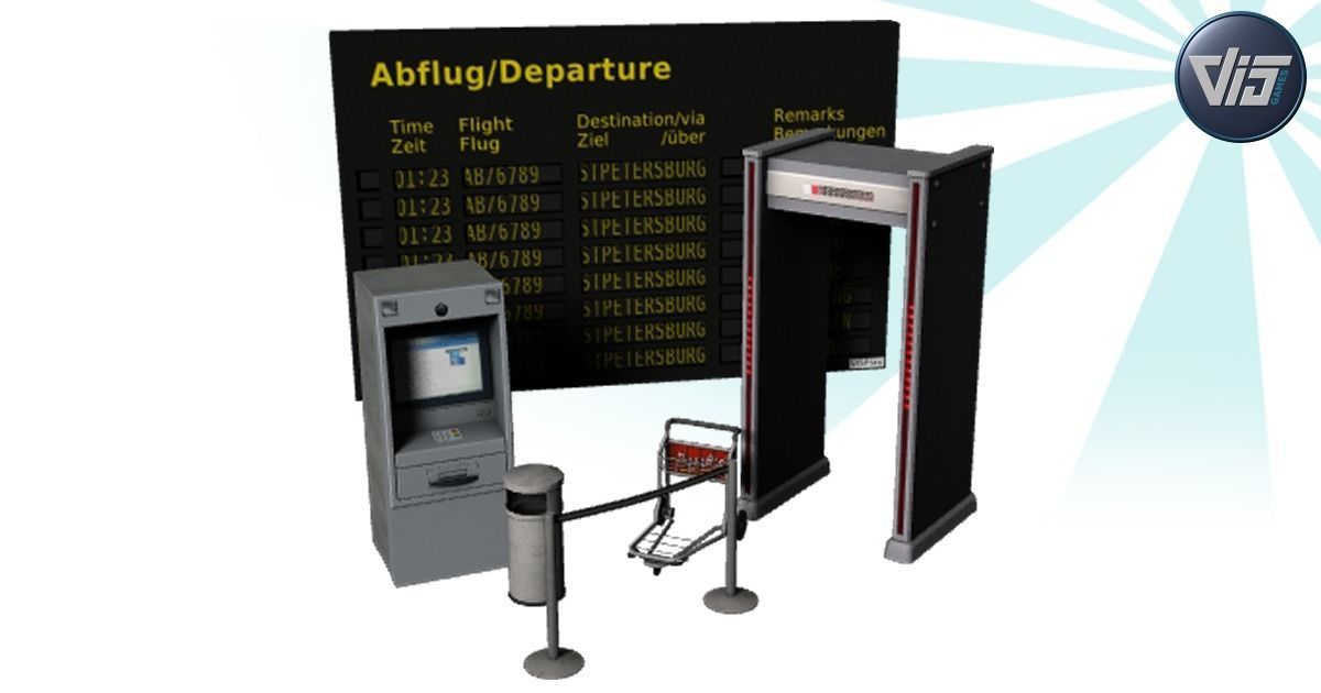 3D model Airport terminal props VR / AR / low-poly | CGTrader