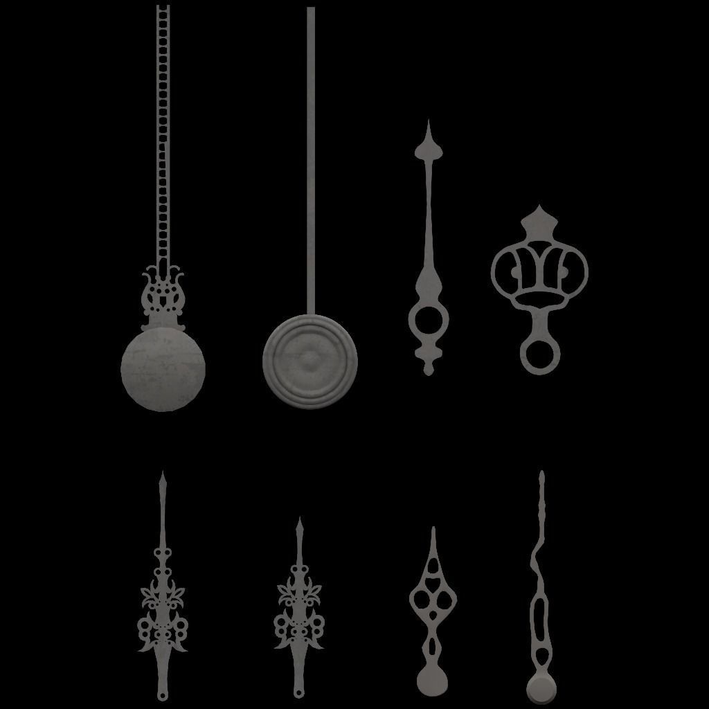 3D model Clocks collection wall clock with roman numerals VR / AR / low ...