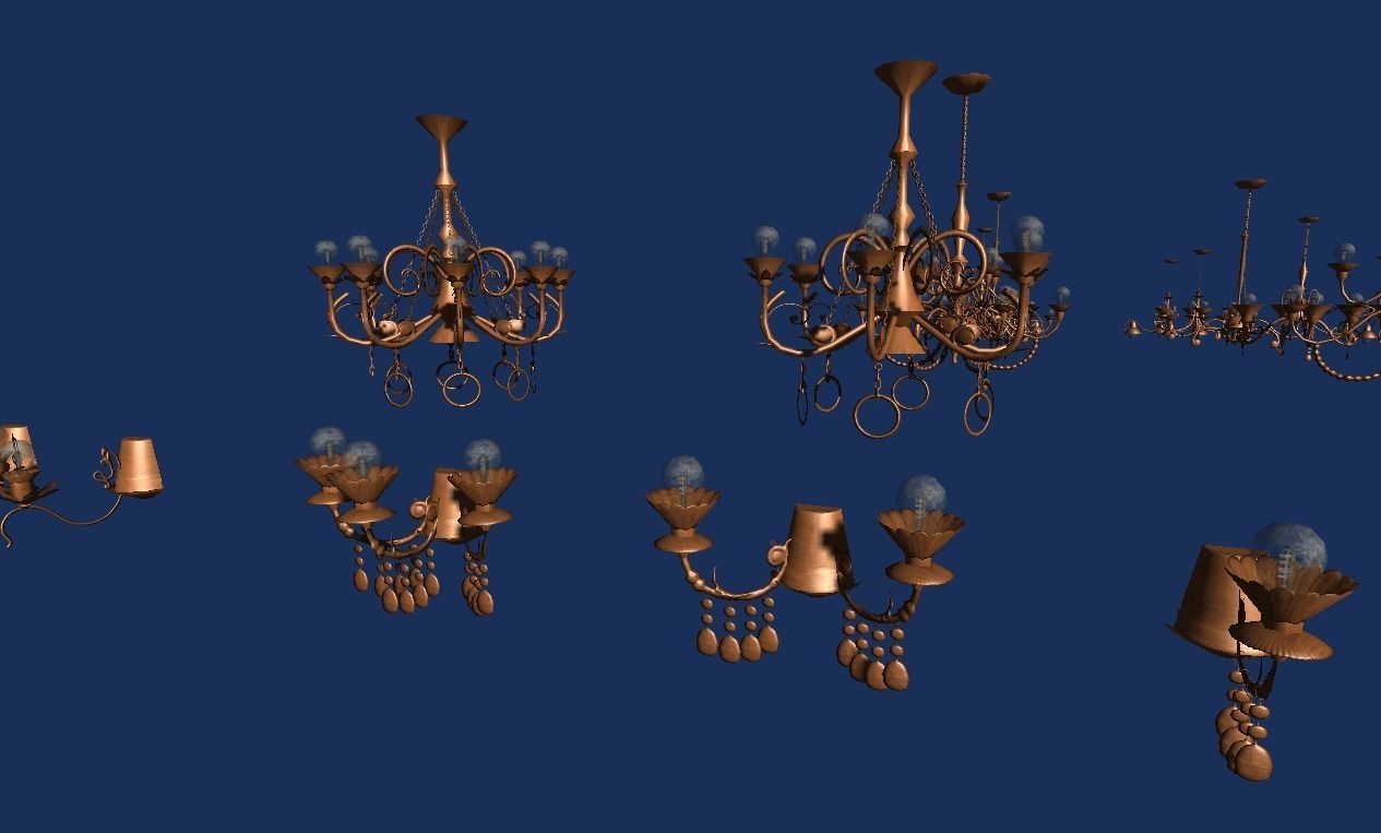 3D model Low-Poly Lamps collection VR / AR / low-poly | CGTrader