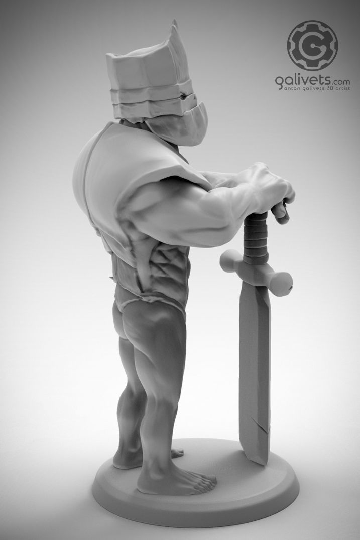 Grauth knight holding sword 3D model 3D printable | CGTrader
