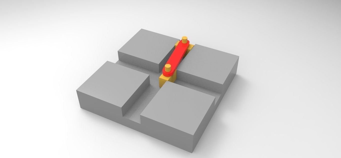 Double slider crank chain Mechanism 3D model | CGTrader