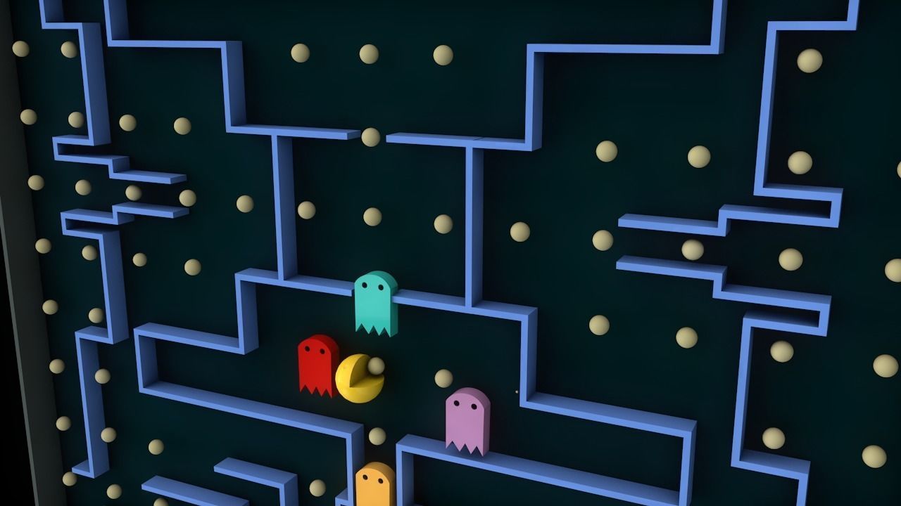 pacman game free VR / AR / low-poly 3D model | CGTrader