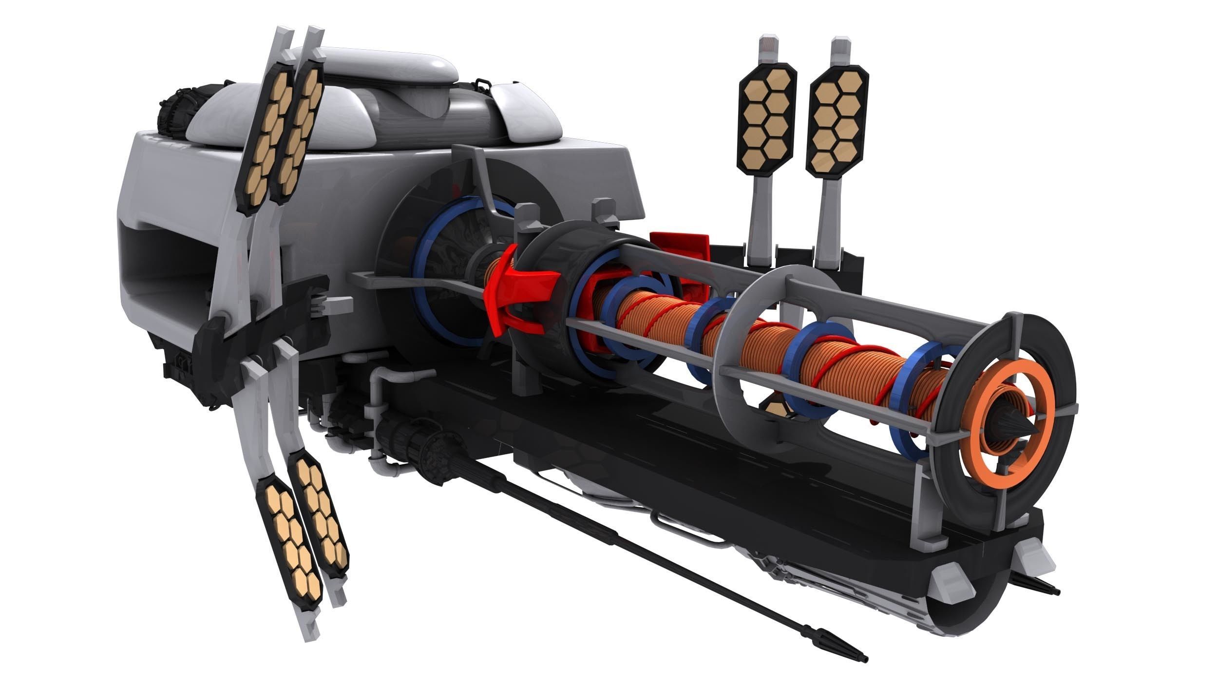 Sci-Fi Energy Gun free 3D model animated | CGTrader