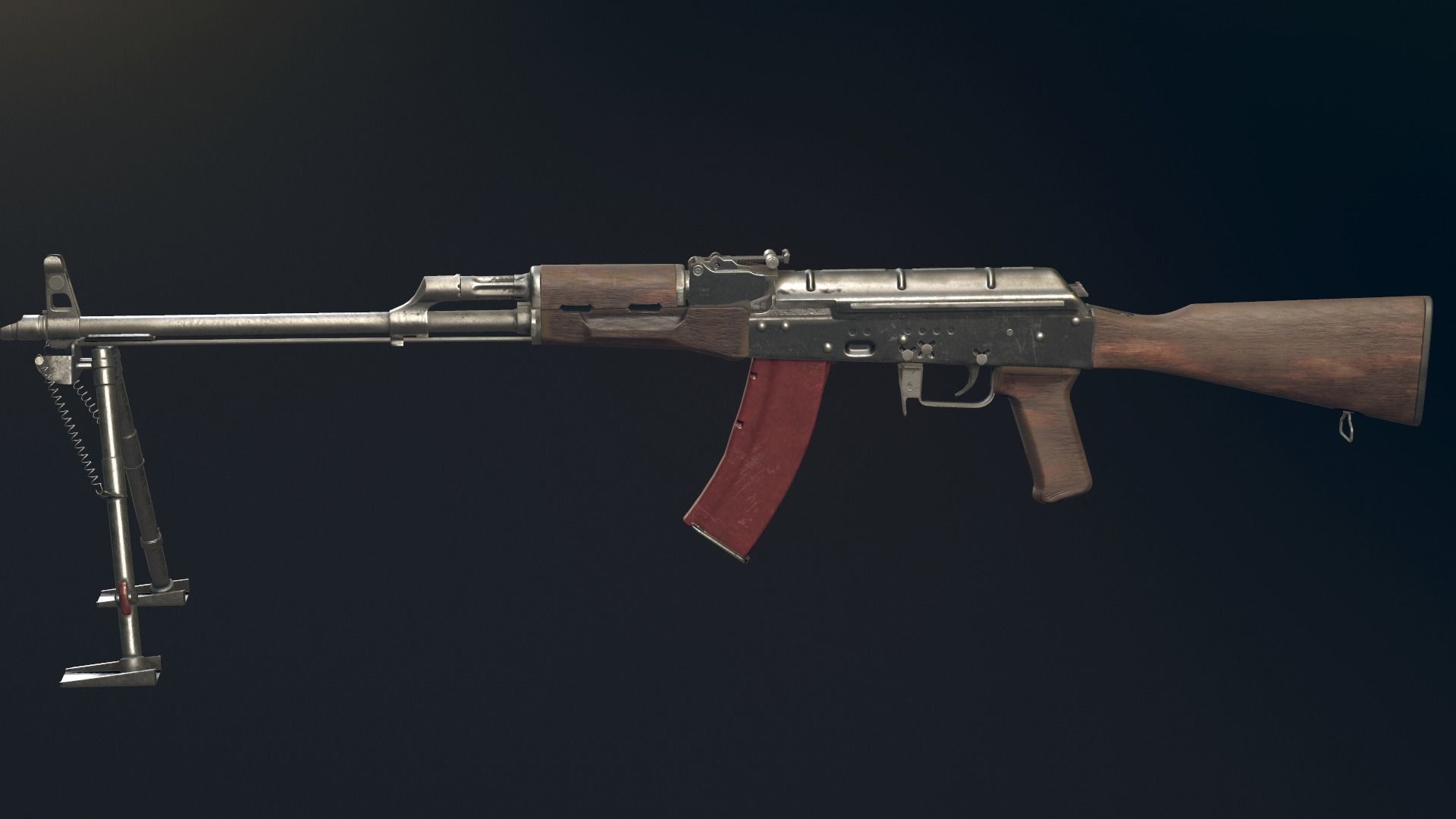 3D model RPK Automatic Rifle equipped with GL25 and bipod VR / AR / low ...