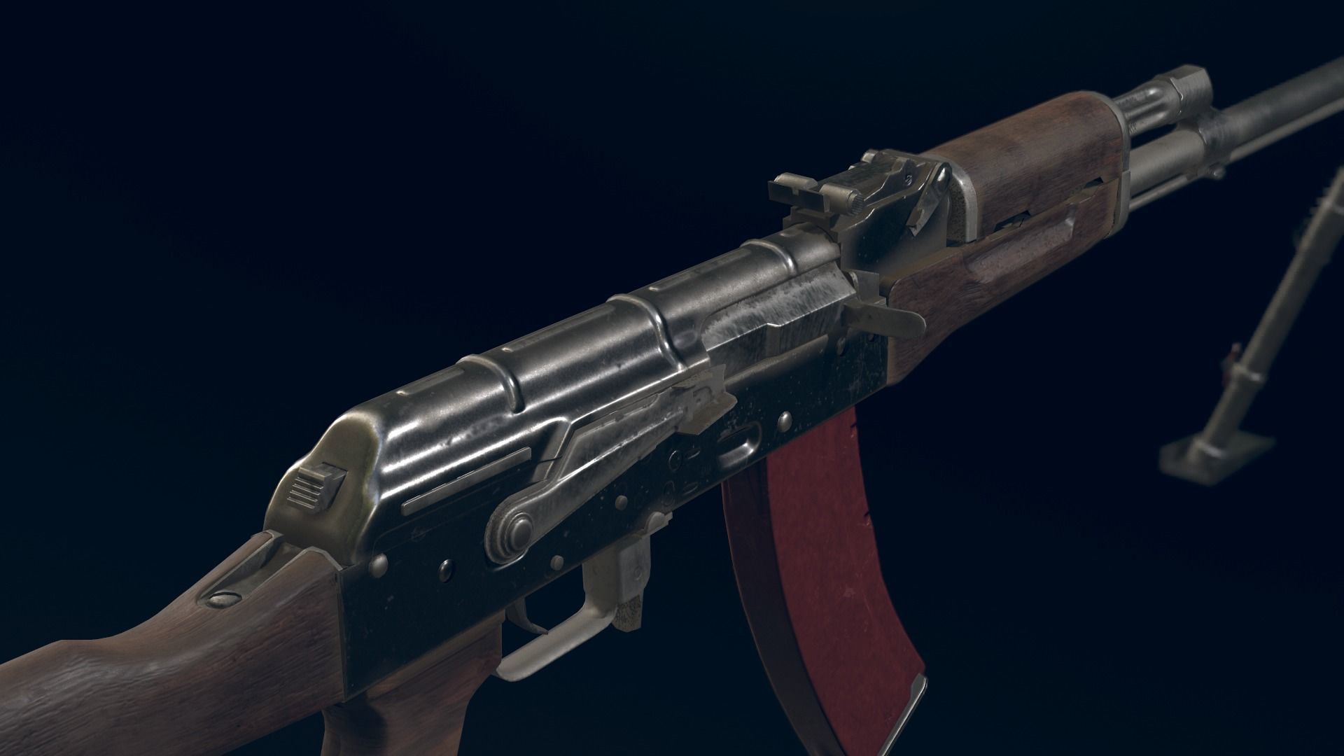 3D model RPK Automatic Rifle equipped with GL25 and bipod VR / AR / low ...