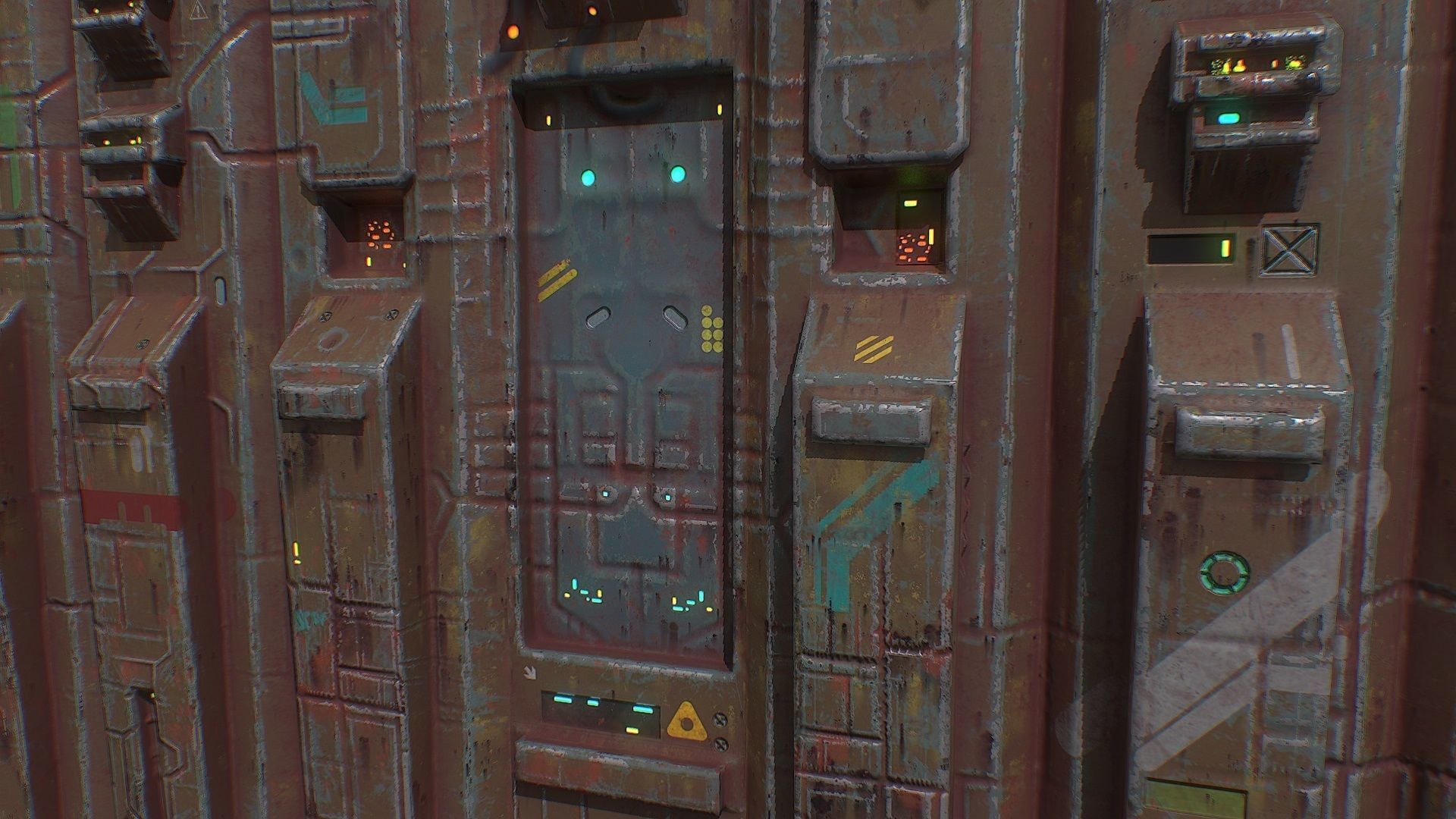 3D model Low poly sci fi facades environment assets VR / AR / low-poly ...