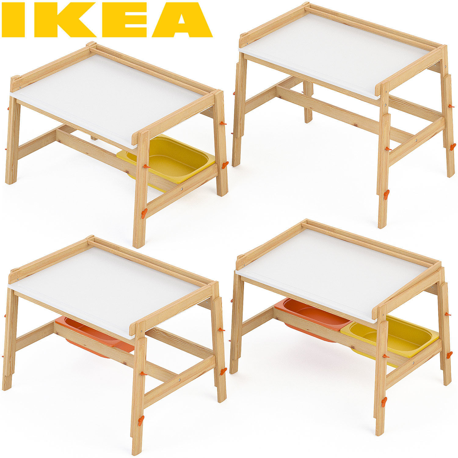 FLISAT CHILD DESK SET 3D model | CGTrader