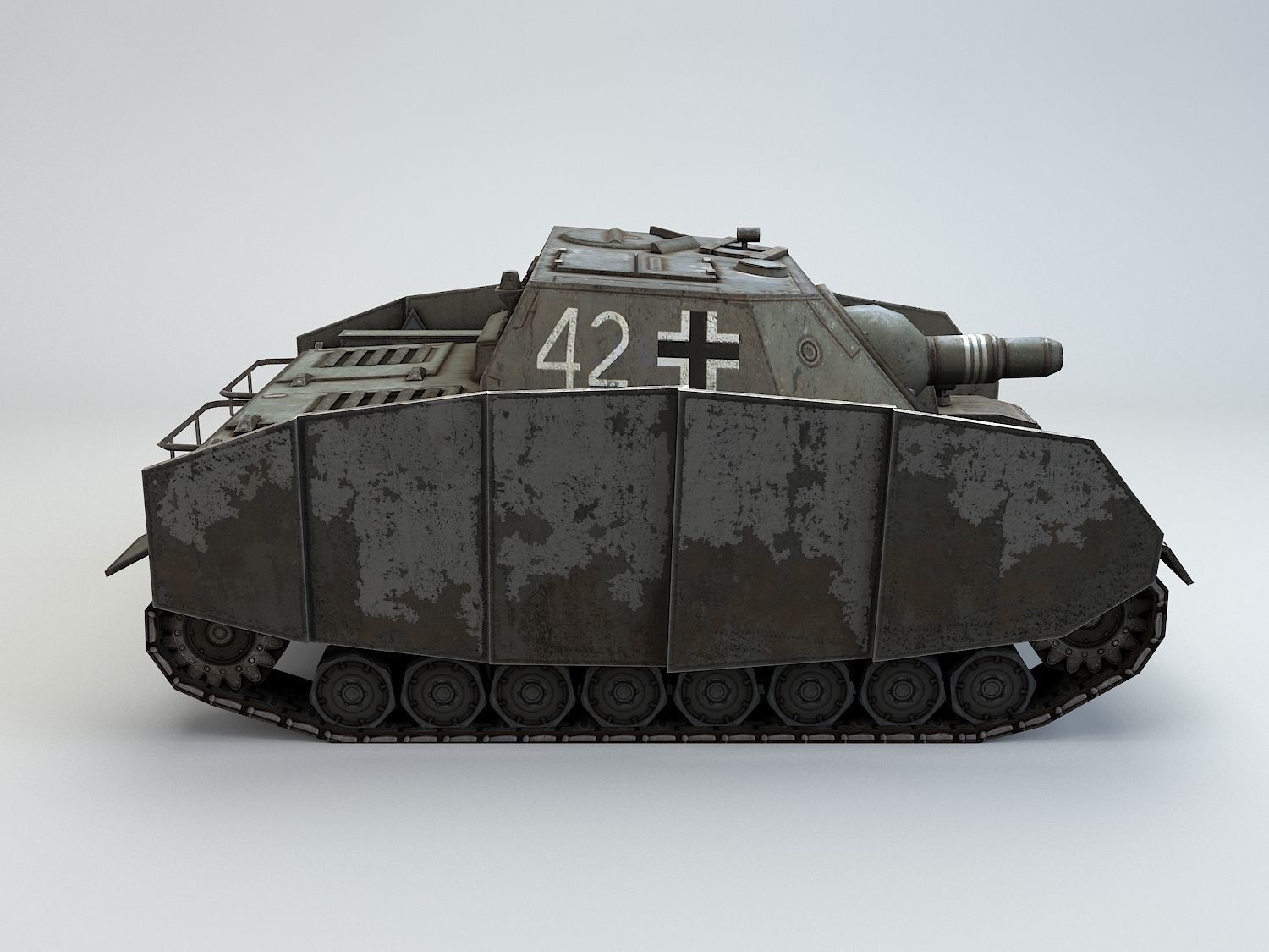 3D model Low poly SdKfz 166 Sturmpanzer Brummbar Early VR / AR / low ...