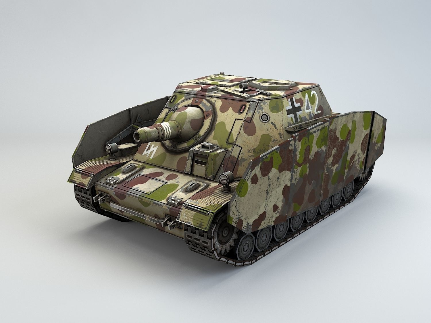 3D model Low poly SdKfz 166 Sturmpanzer Brummbar Early VR / AR / low ...