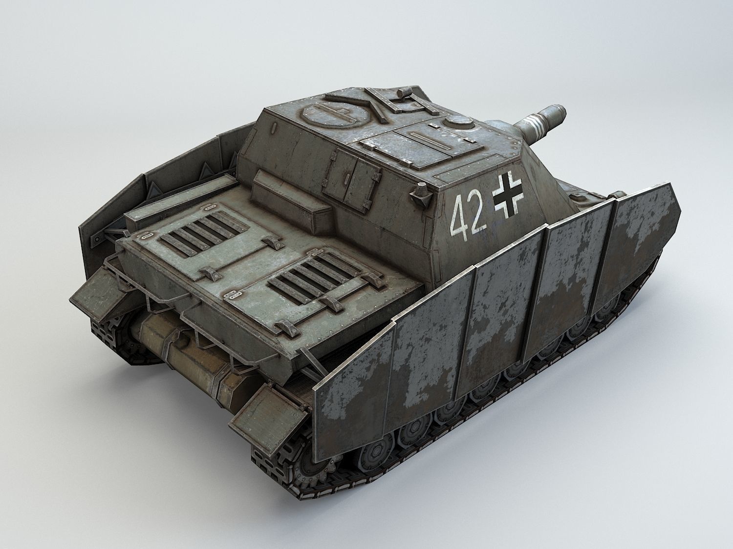 3D model Low poly SdKfz 166 Sturmpanzer Brummbar Early VR / AR / low ...