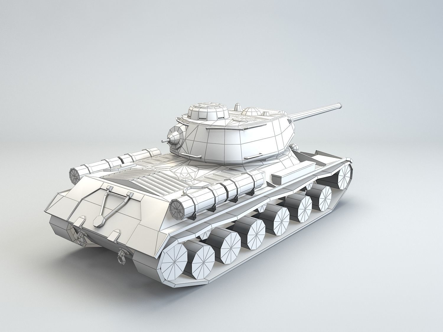 3D model Low Poly IS-1 85 soviet russian heavy tank VR / AR / low-poly ...