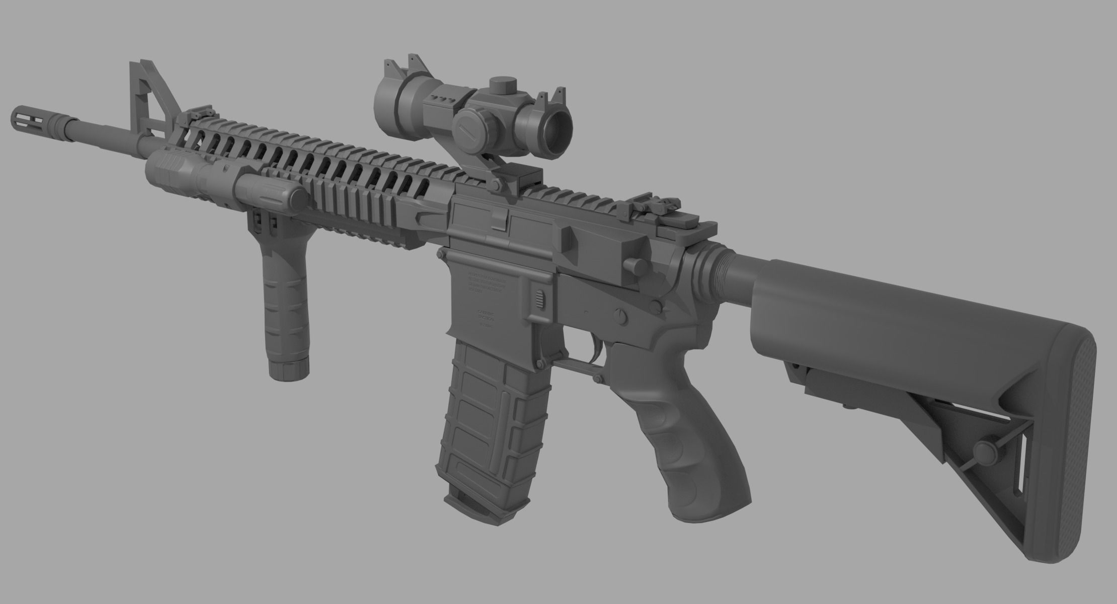 3D model CARBINE Modified Carbine M4A1 Tactical RIS RAS AEG VR / AR ...