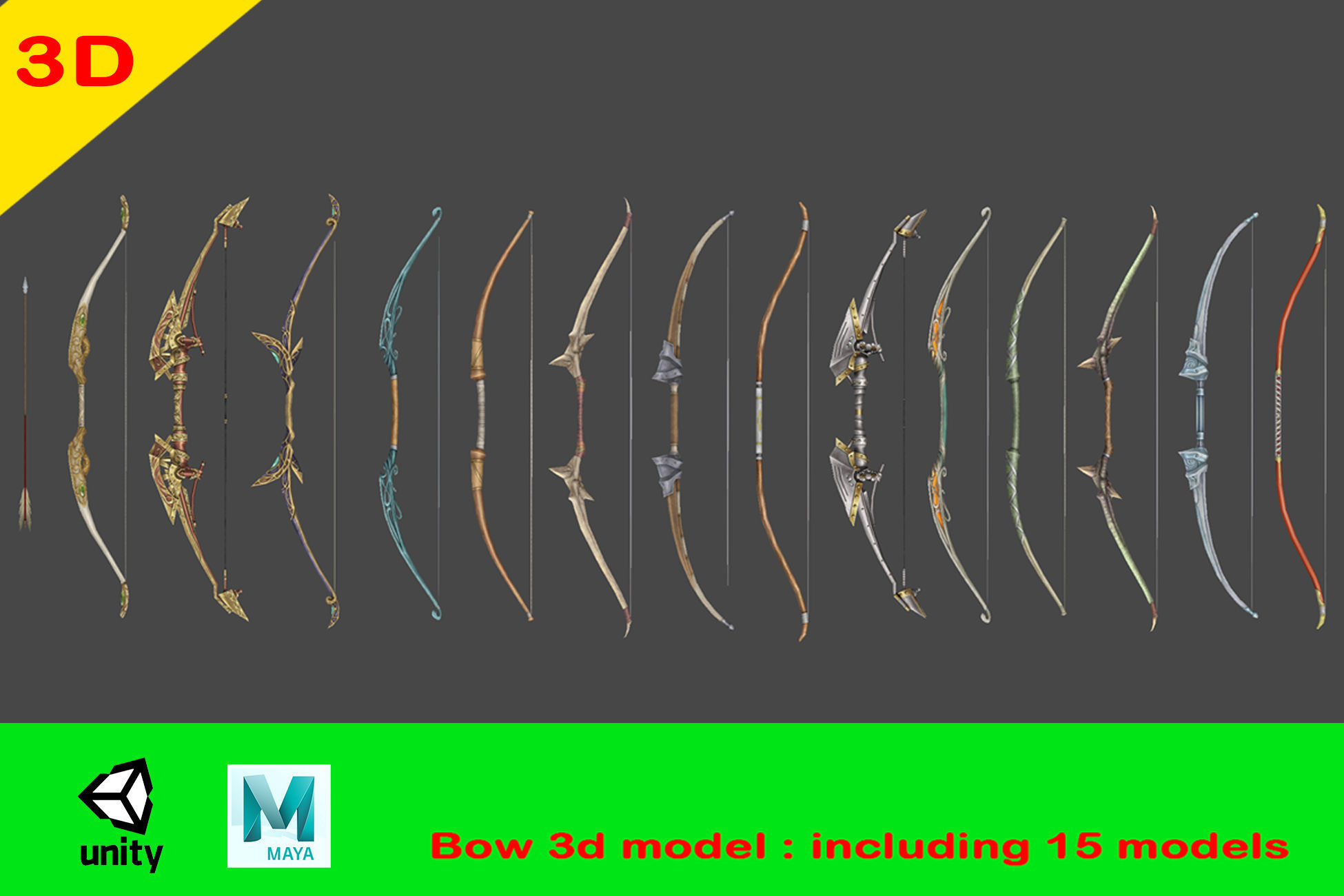 3D model weapon bow VR / AR / low-poly | CGTrader