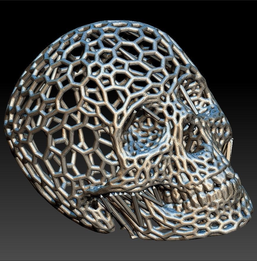Hexagon Skull 3D model 3D printable | CGTrader