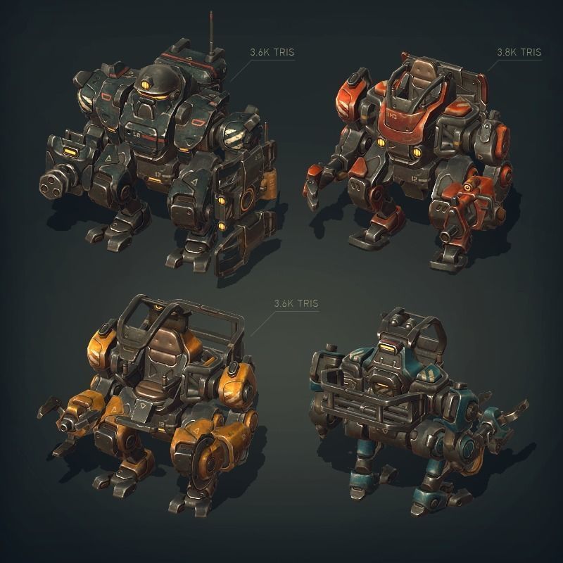 3D model Mech Constructor - Humanoids VR / AR / low-poly rigged ...
