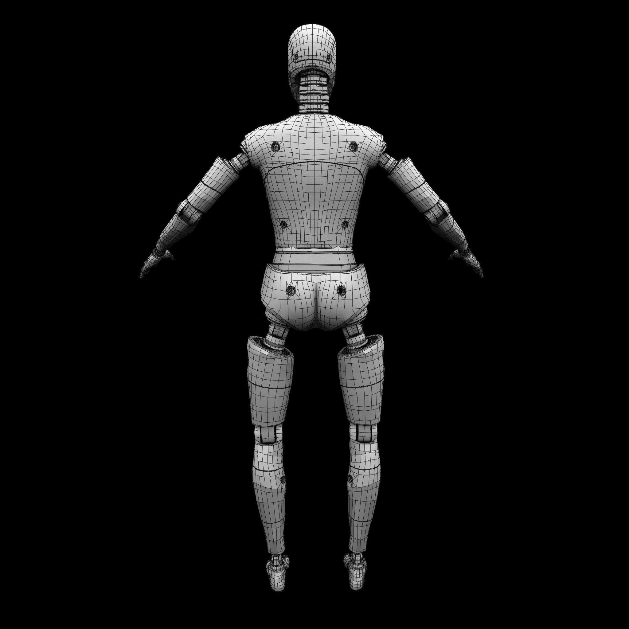 Crash Test Dummy Robot Android 3D model Female 3D model | CGTrader