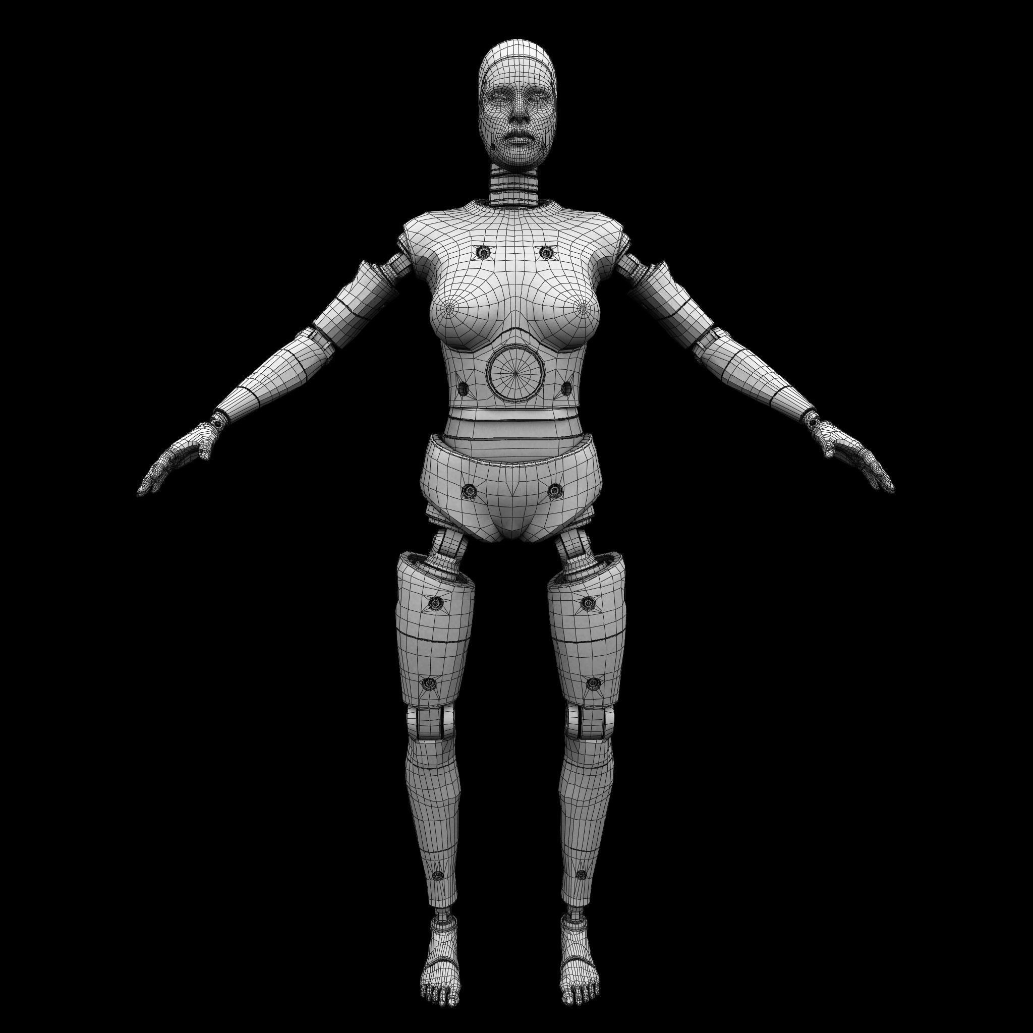 Crash Test Dummy Robot Android 3D model Female 3D model | CGTrader