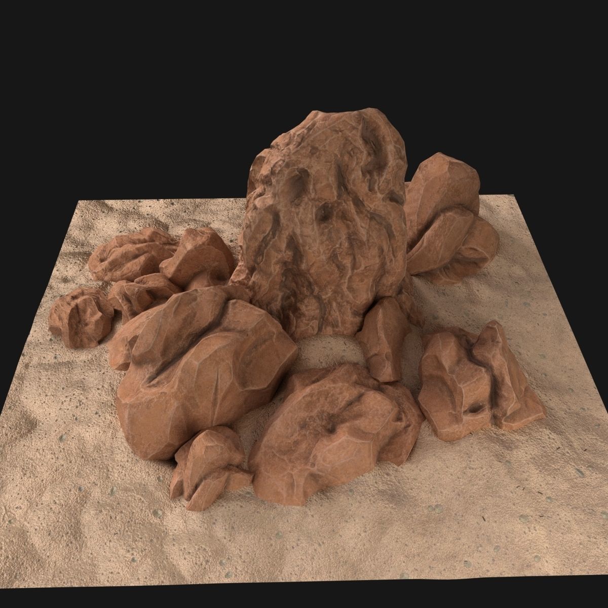 Desert rock 3D model | CGTrader