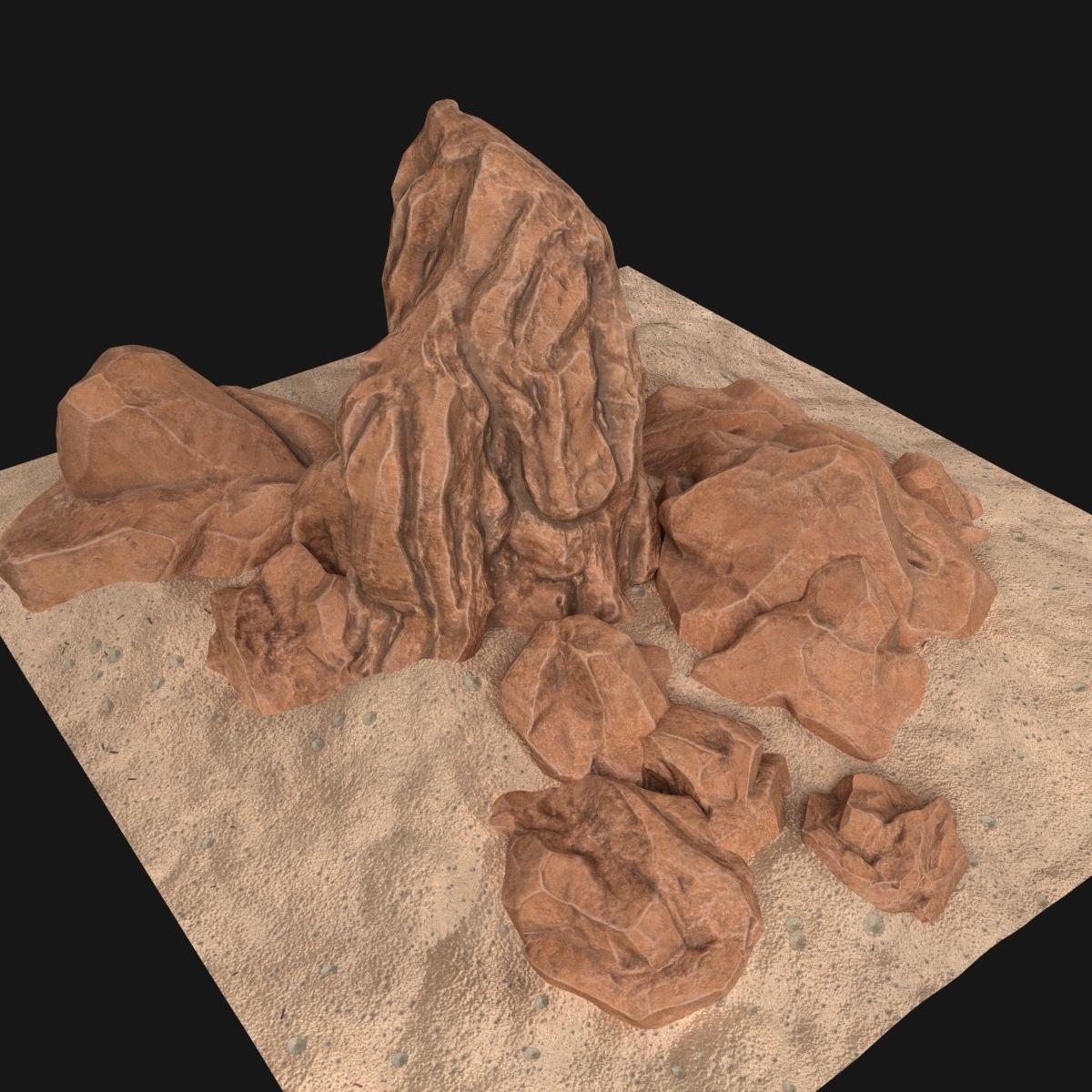 Desert rock 3D model | CGTrader