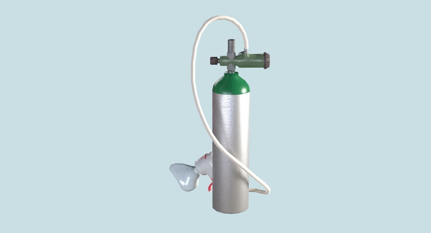 3D model Oxygen Tank Resuscitator Kit VR / AR / low-poly | CGTrader
