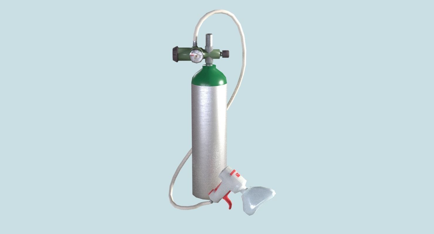 3D model Oxygen Tank Resuscitator Kit VR / AR / low-poly | CGTrader