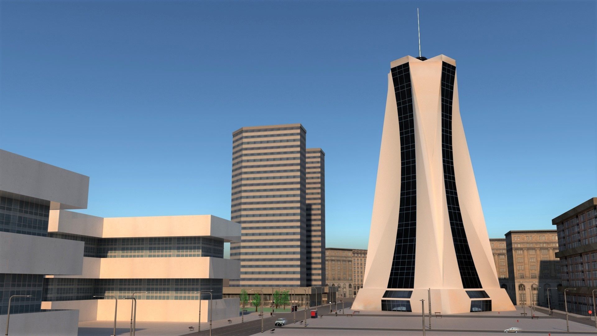 Glass Concrete Skyscraper 3D model | CGTrader