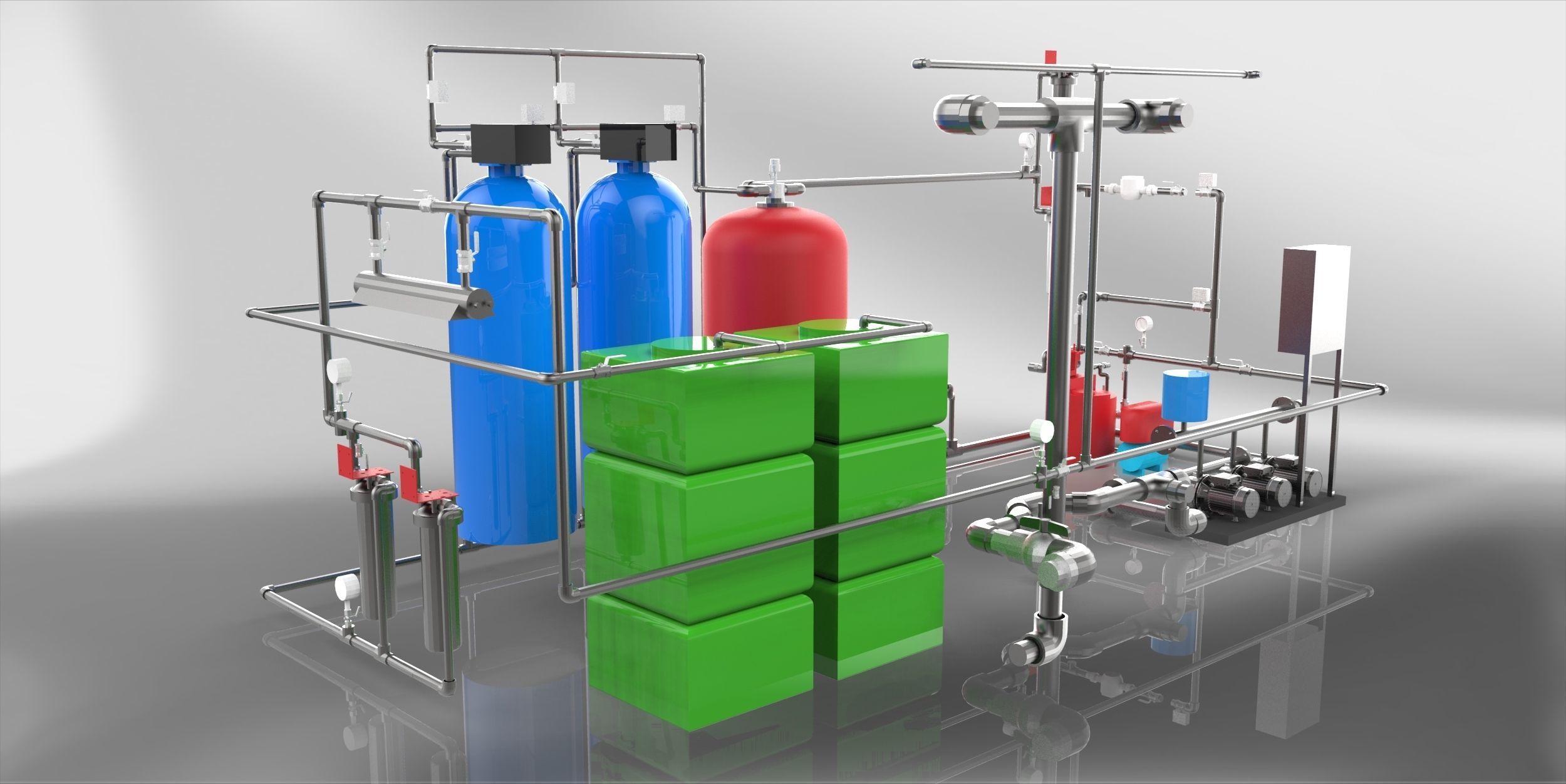 Water purification system 3D model | CGTrader