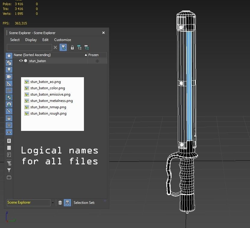 3D model Taser stun baton VR / AR / low-poly | CGTrader