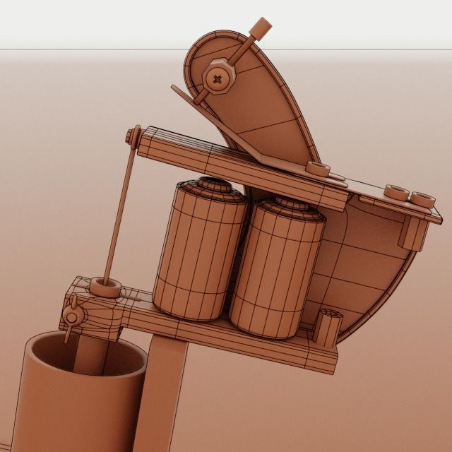 Tattoo gun kit 3D model rigged | CGTrader