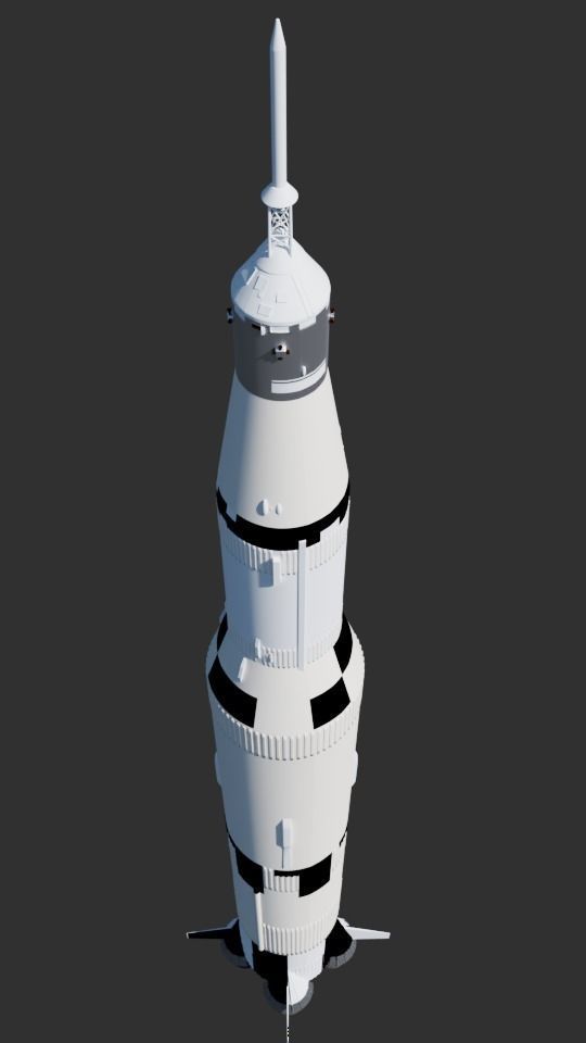 Saturn V apollo rocket 3D model | CGTrader