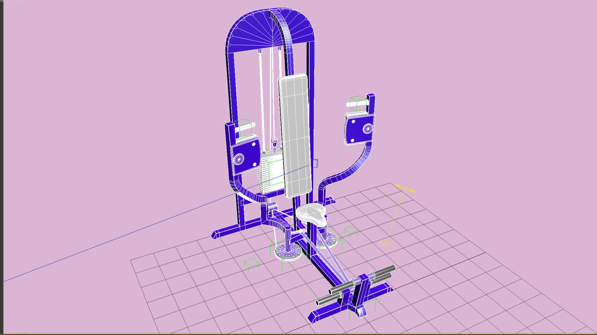 Pec Dec Fly Machine - Gym Equipment 3D model animated rigged | CGTrader