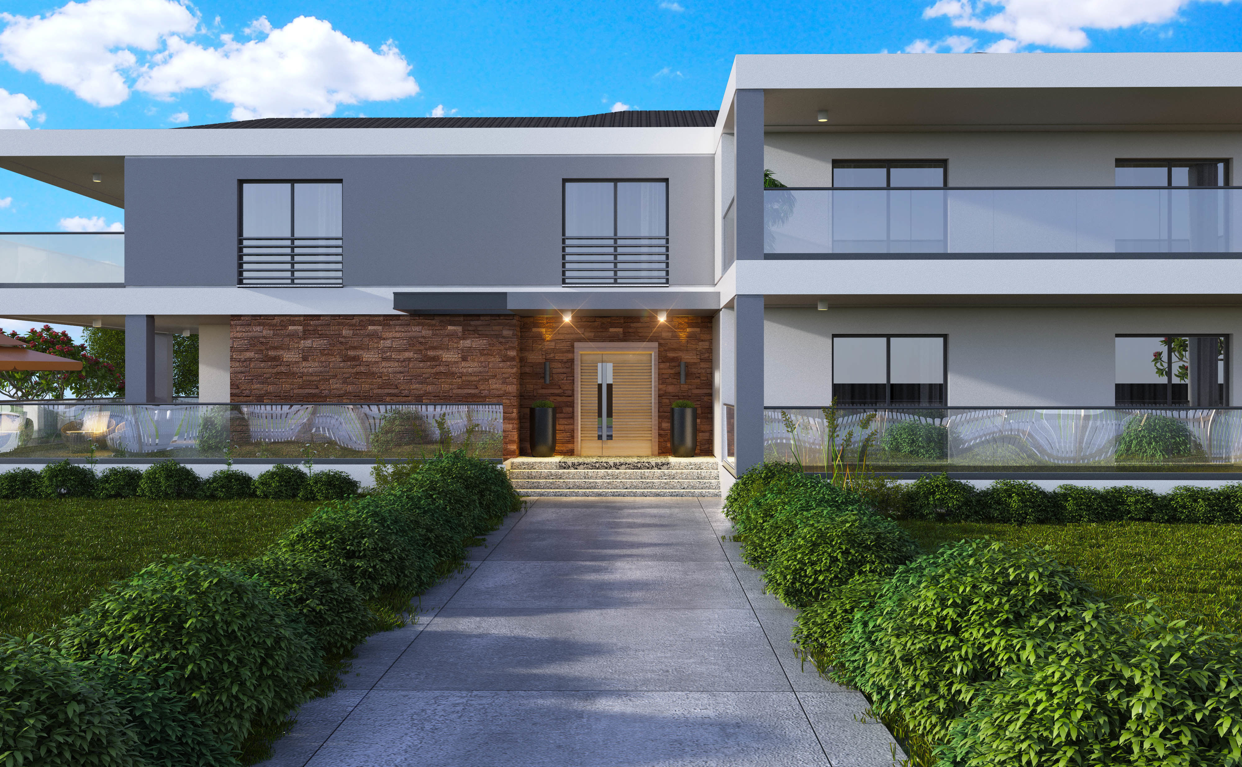 Villa Exterior Scene 3D model | CGTrader