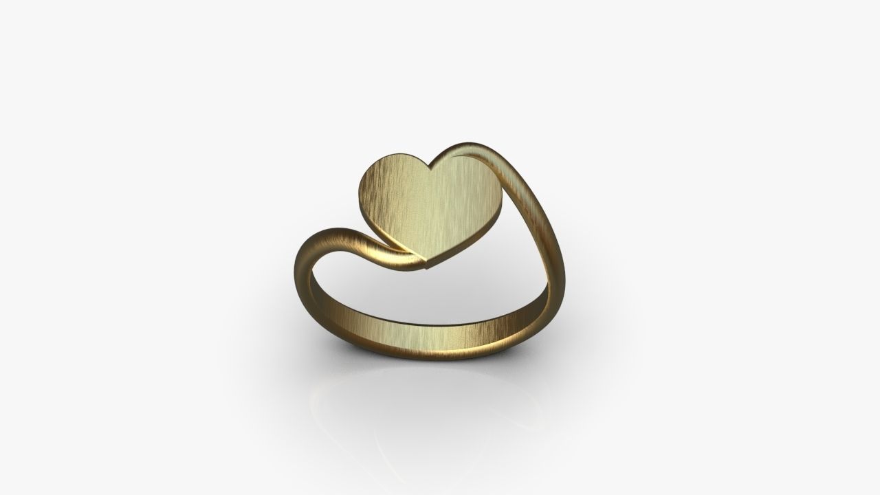 Heart ring 3D model 3D printable | CGTrader