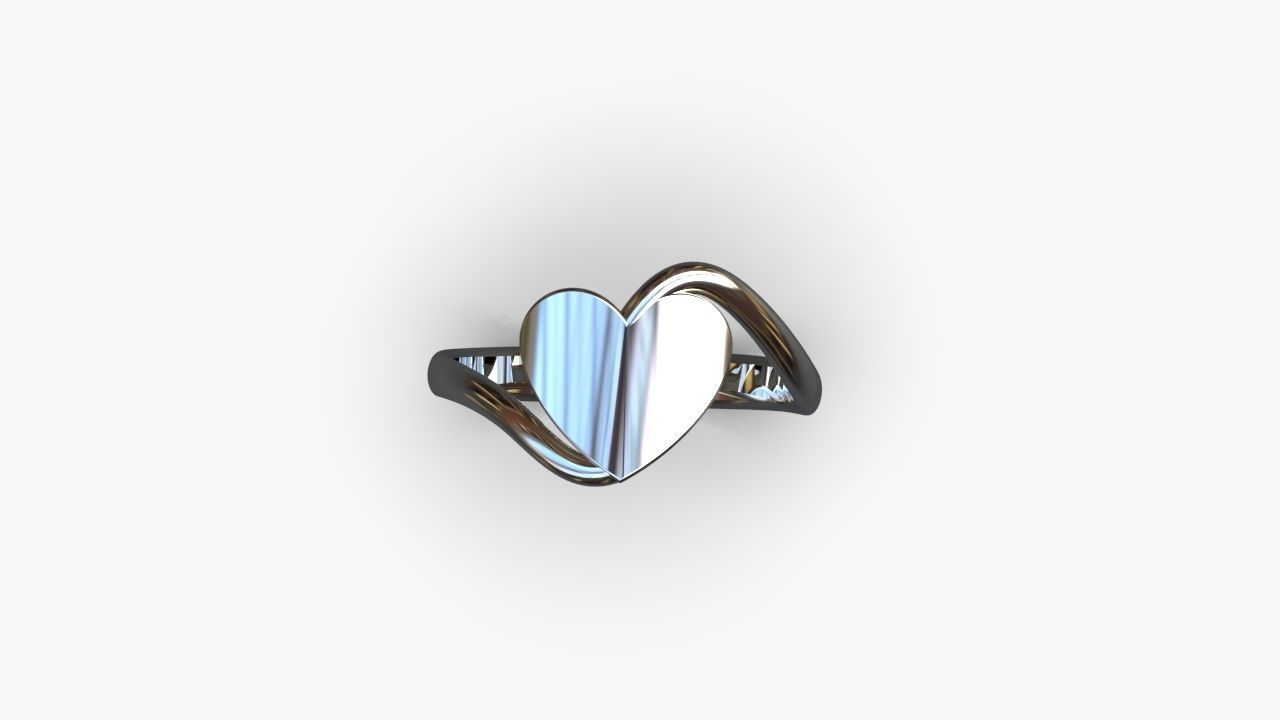 Heart ring 3D model 3D printable | CGTrader