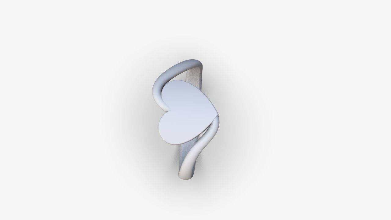 Heart ring 3D model 3D printable | CGTrader